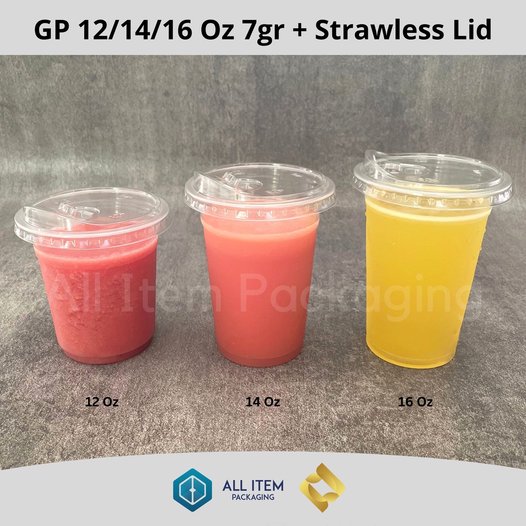 Jual Gelas Plastik PP RJM 7gr 12 Oz 14 Oz 16 Oz + Strawless Lid RJM IMP ...