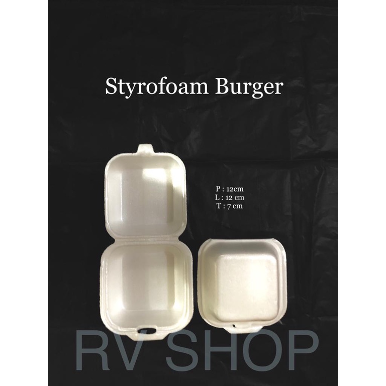 Jual Kotak Styrofoam Burger / Gabus Burger / LB burger isi 200 pcs ...