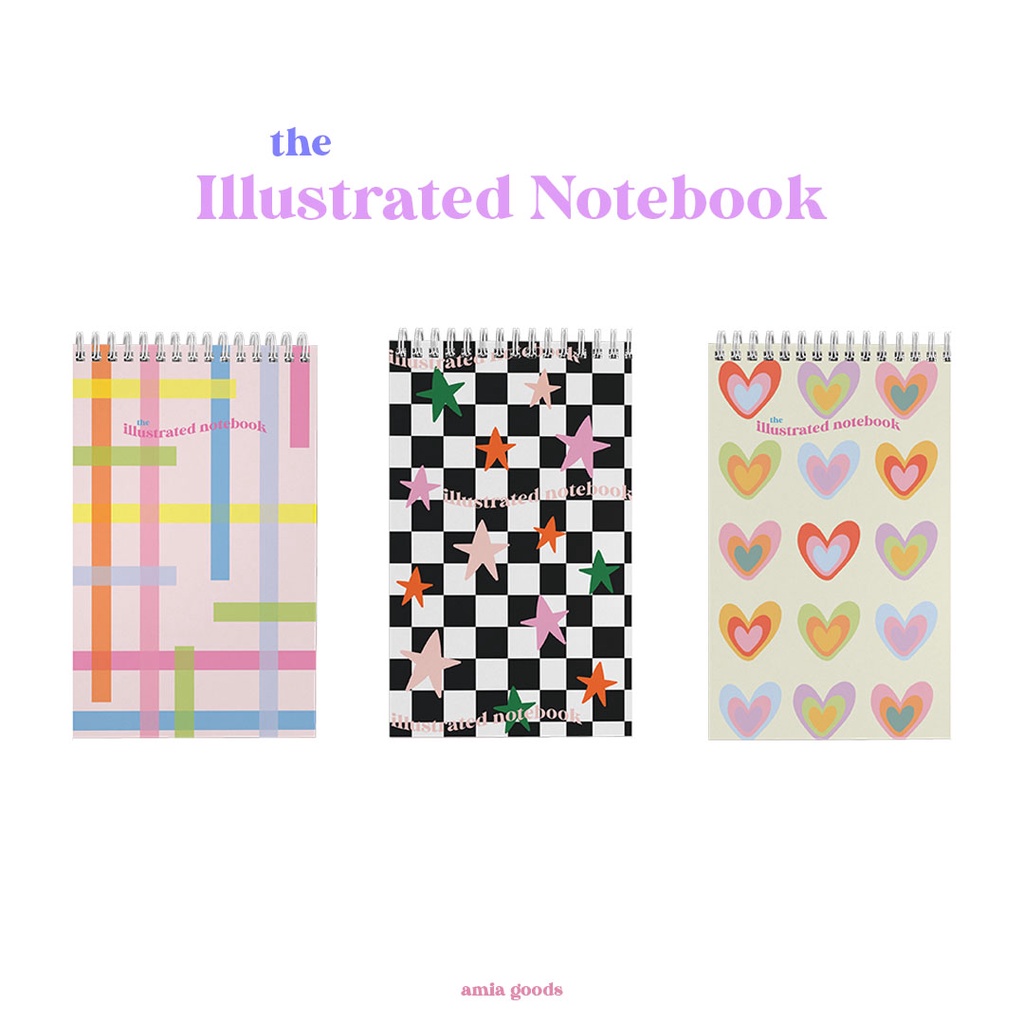 Jual Illustrated Notebook by amia goods | Colorful Cute Aesthetic ...