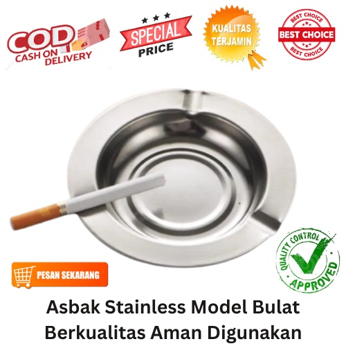 Jual [BISA COD] DISKON Asbak Stainless Model Bulat Berkualitas Aman ...
