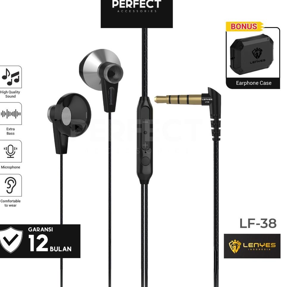 Jual Lenyes headset LF38 gaming in ear hifi stereo earphone extra bass ...