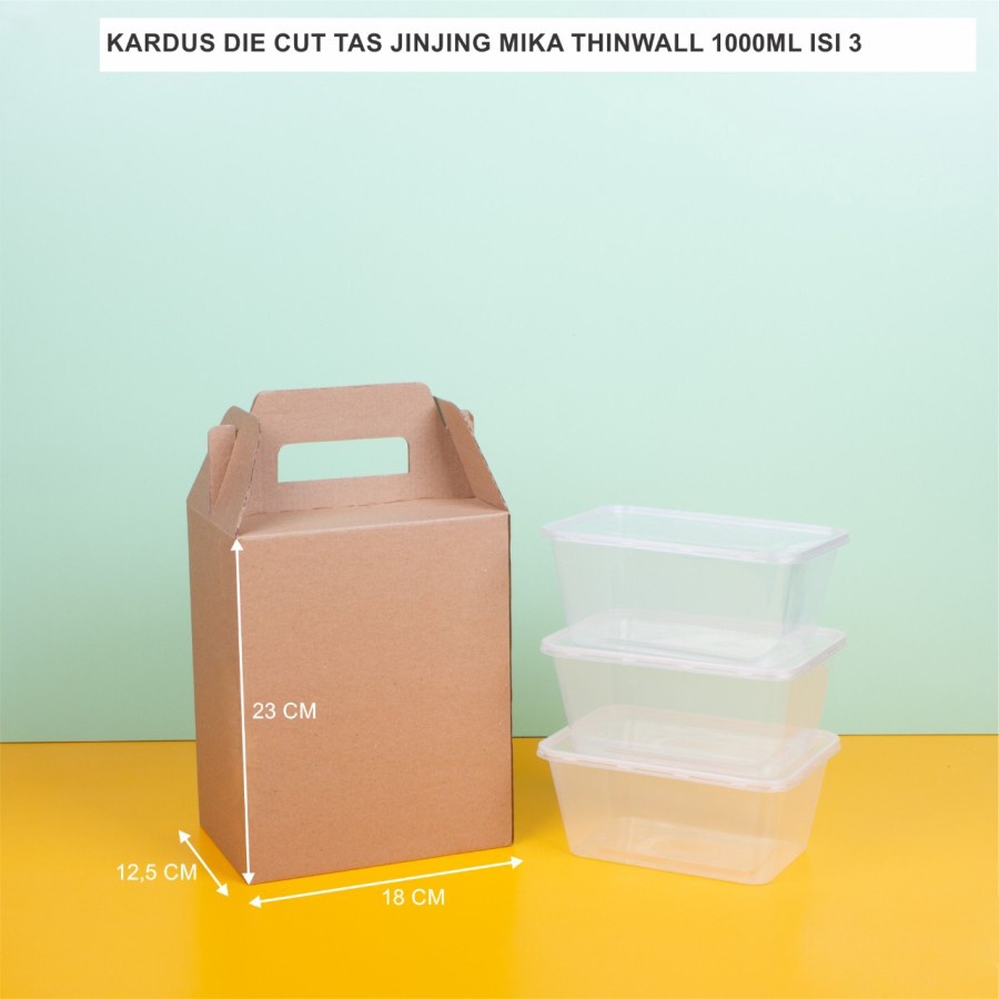 Jual Gable Box Kotak Thinwall 1000ml isi 3 Dus Jinjing Ukuran 18 x 12.5 ...