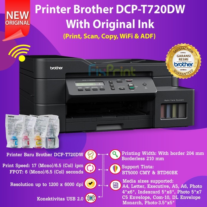Jual PRINTER BROTHER DCP-T720DW DCP T720DW WIFI PRINT SCAN COPY DUPLEX | Shopee Indonesia