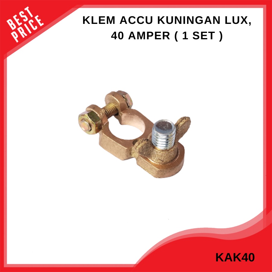 Jual Klem Aki Kuningan Kepala Kecil Lux 40 Ampere RRT 1 Set Semua Mobil ...
