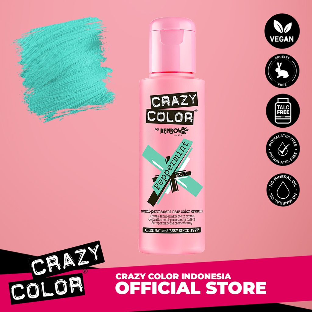 Jual Crazy Color Semi Permanent Hair Color Peppermint Pewarna Rambut ...