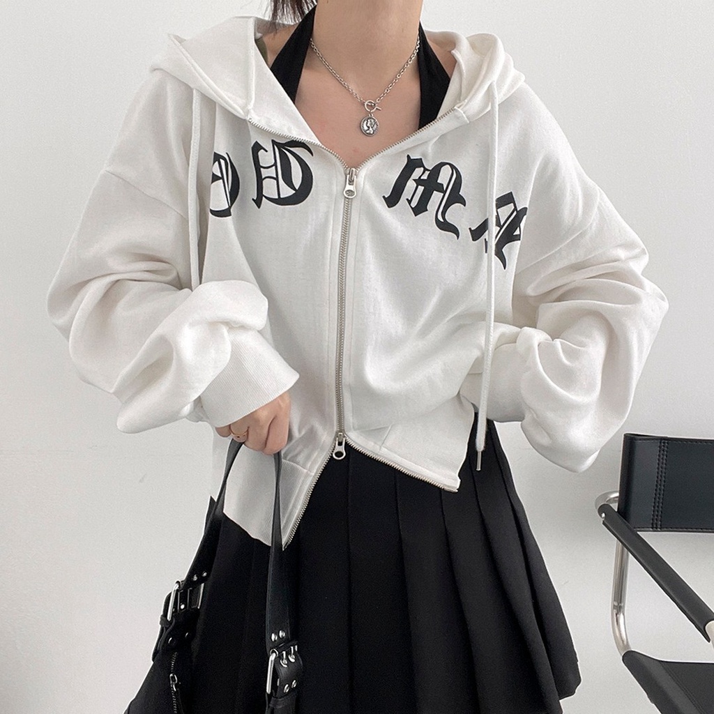 Jual JAPANESE HOODIE ZIPER WANITA OVERSIZE | SWEATER JAKET DOUBLE ZIPER ...
