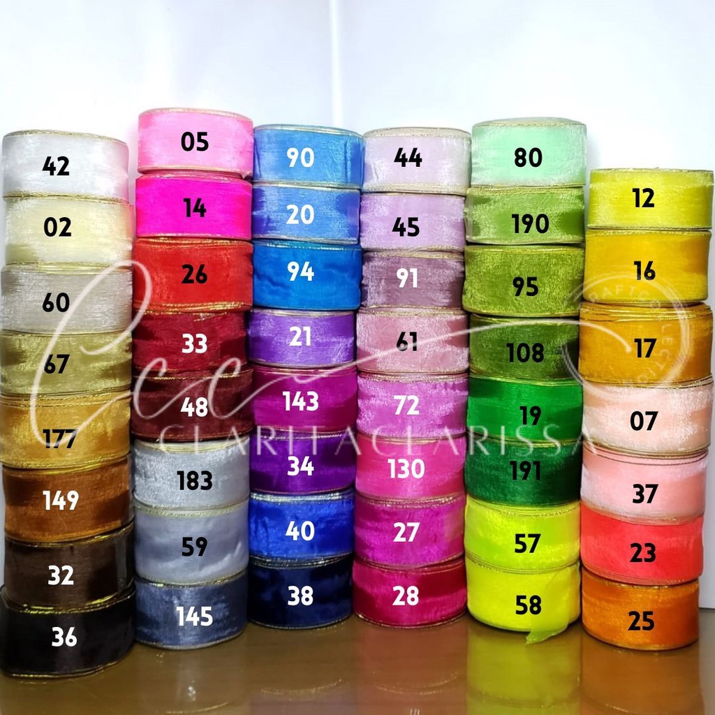 Jual Pita Organdi List Emas 1,5"inch 4cm | Shopee Indonesia