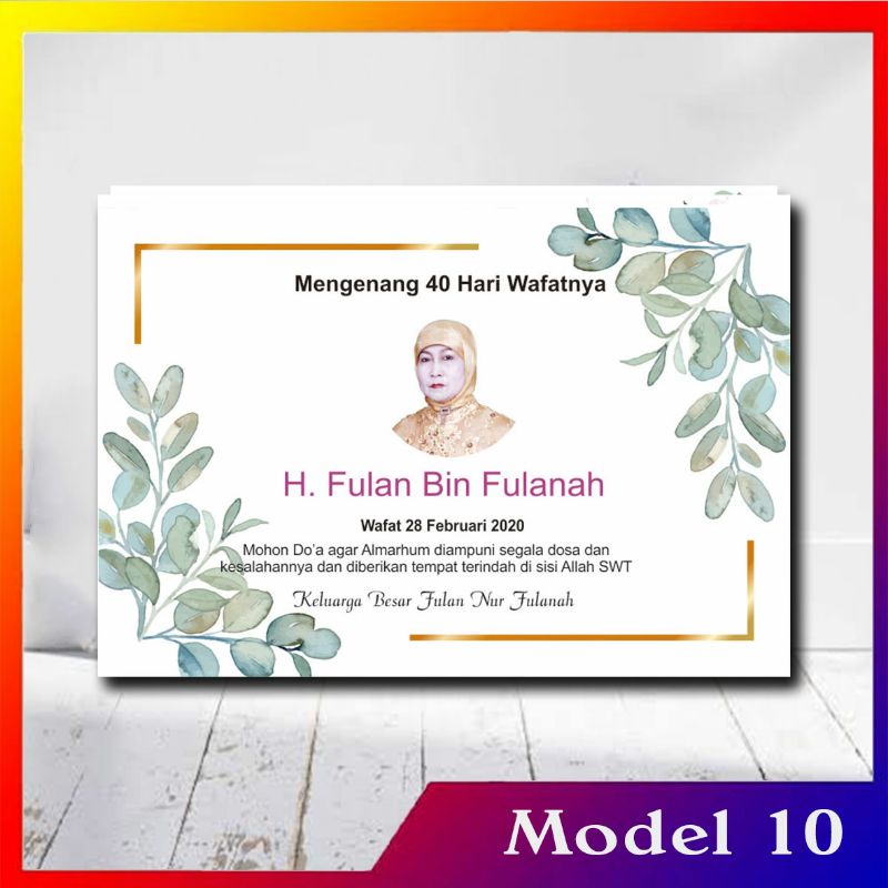 Jual kartu tahlilan stiker mengenang 40 hari / 100 hari / 1 2 3 tahun ...