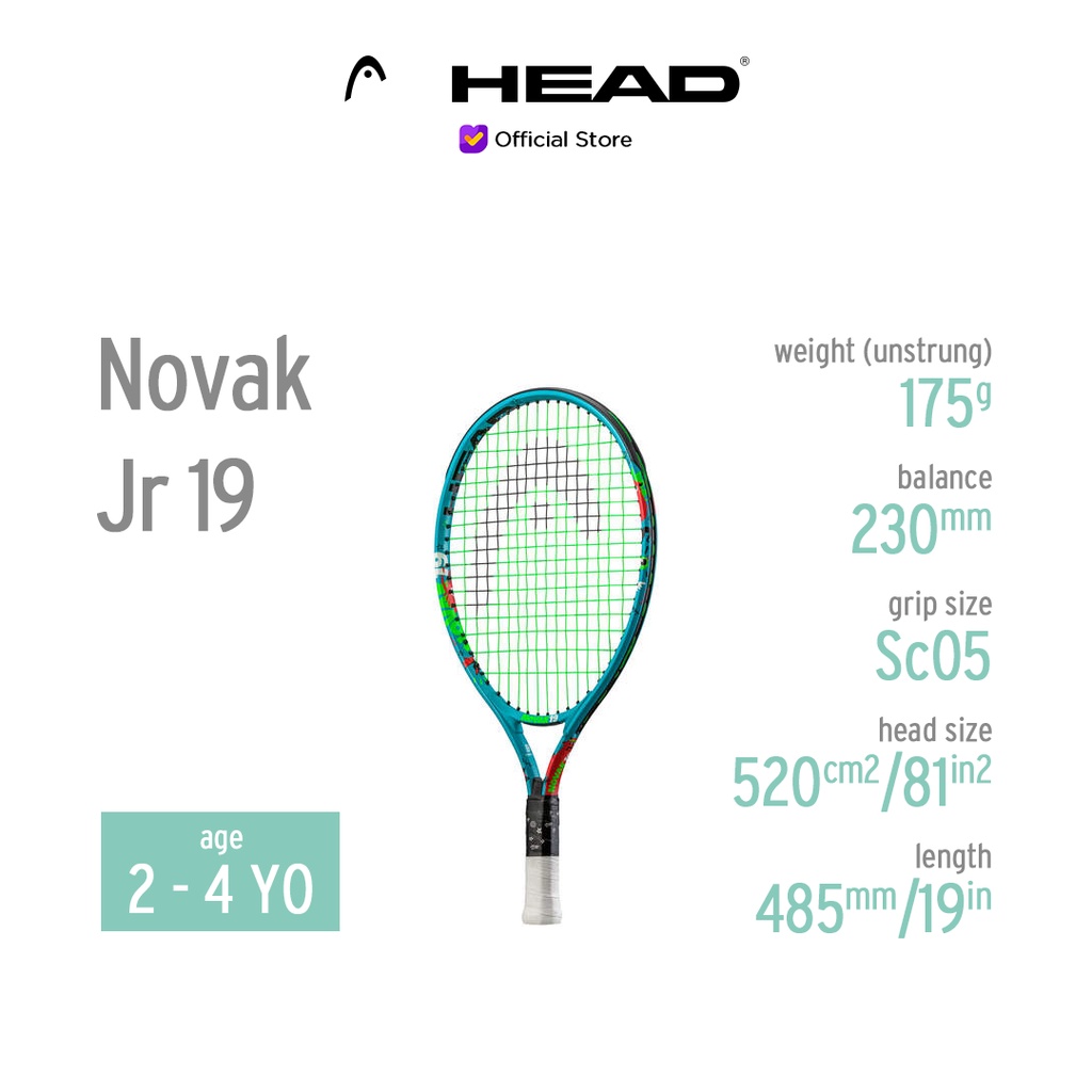 Jual HEAD Racket Novak Junior 19 - Raket Tennis Junior | Shopee Indonesia