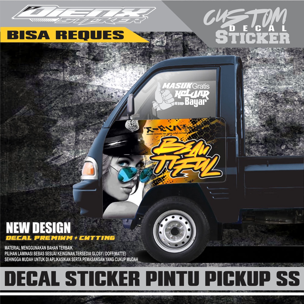 Jual STICKER DECAL PINTU T120 ss, Carry, L300 GAMBAR CEWEK (Bisa reques ...