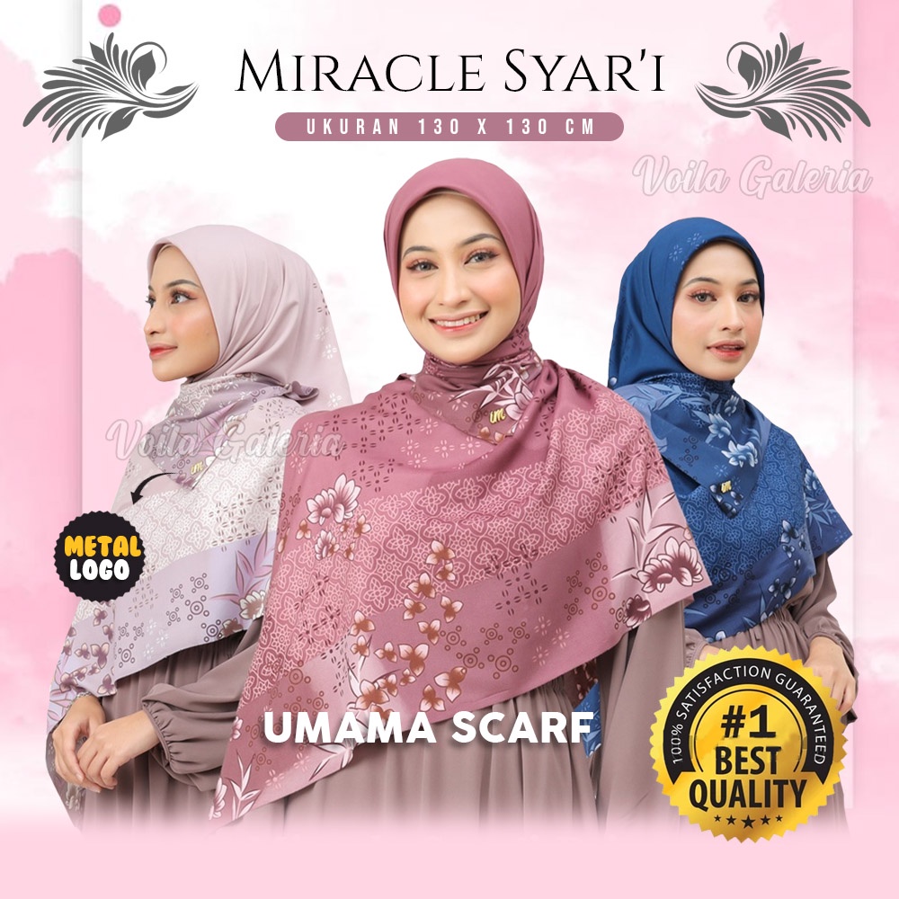 Jual Premium Hijab Umama Miracle Syar'i Jumbo 130cm Seragam Kerudung Segi Empat Voal | Shopee ...