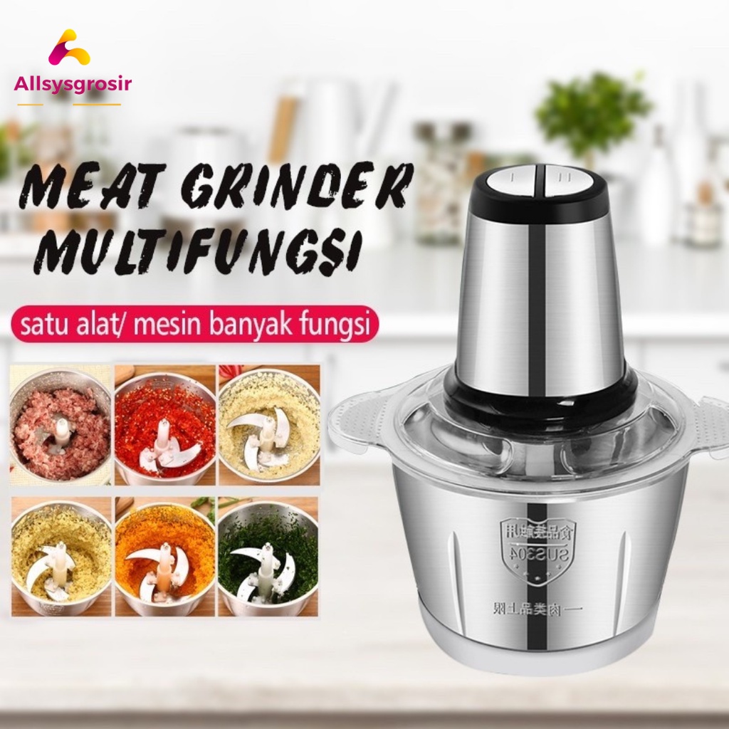 Jual Blender Daging Chopper Stainless 2L Penggiling Daging Meat Grinder ...