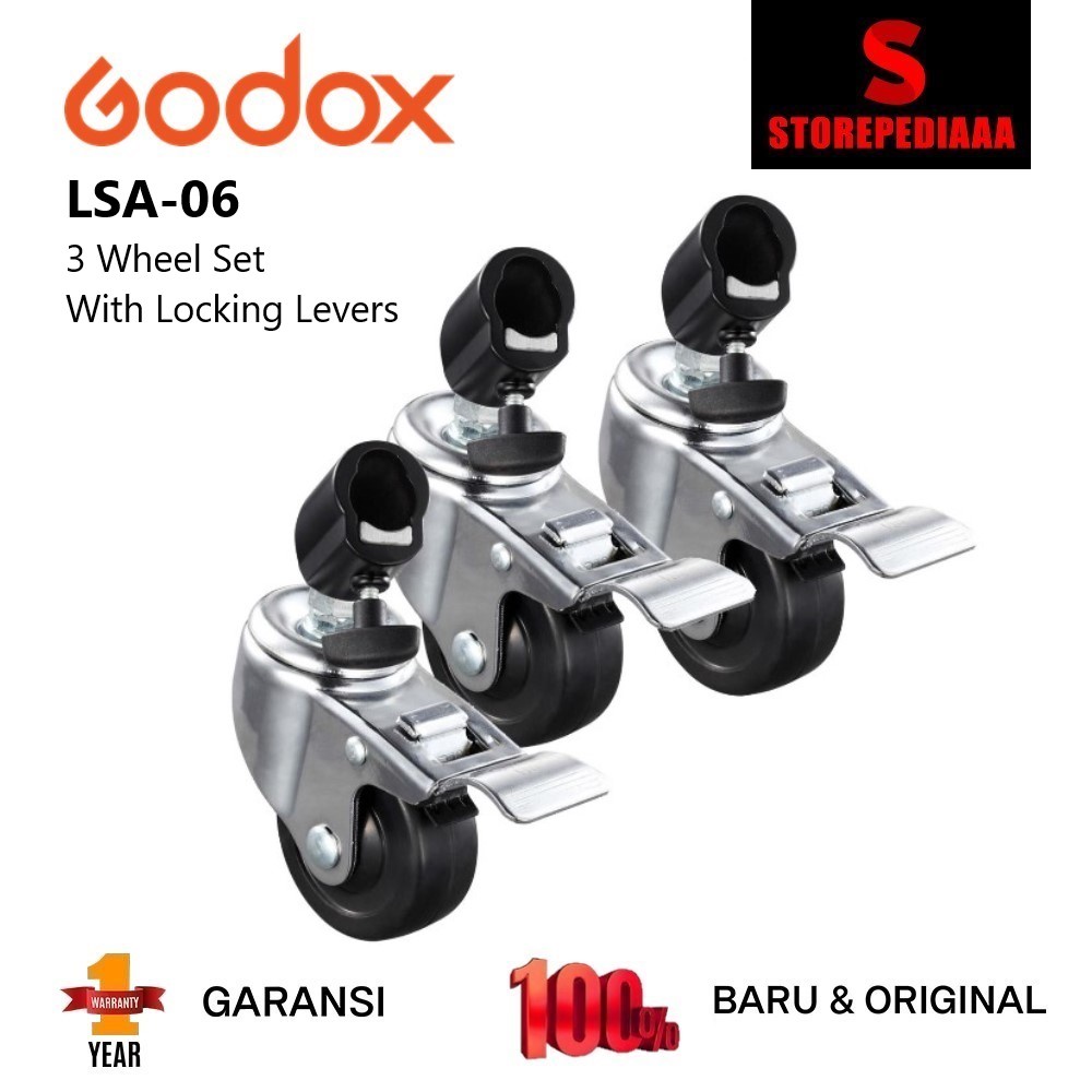 Jual Godox LSA-06 3 Wheel Set for Light Stand LSA06 Roda | Shopee Indonesia