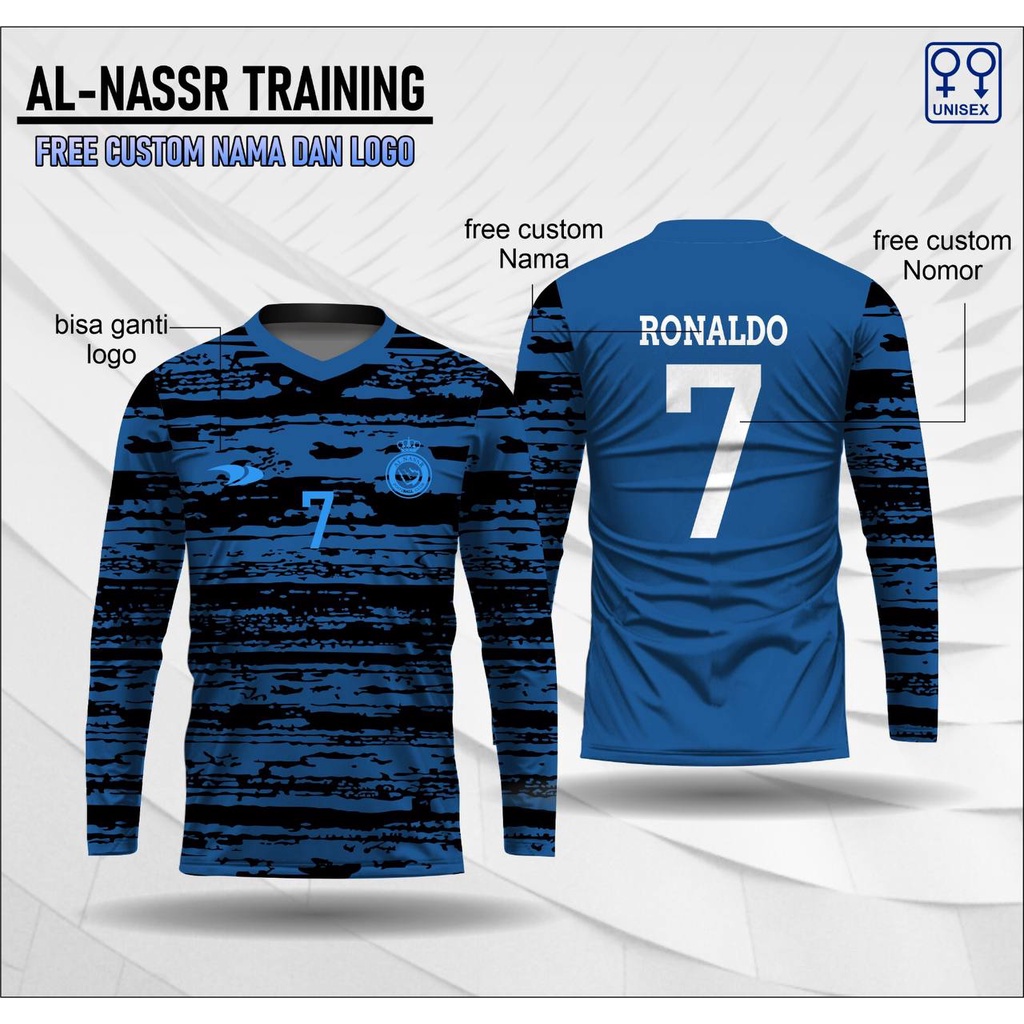 Jual Jersey Al Nassr Training Baju Bola Cr7 Kaos Ronaldo Terbaru Lengan