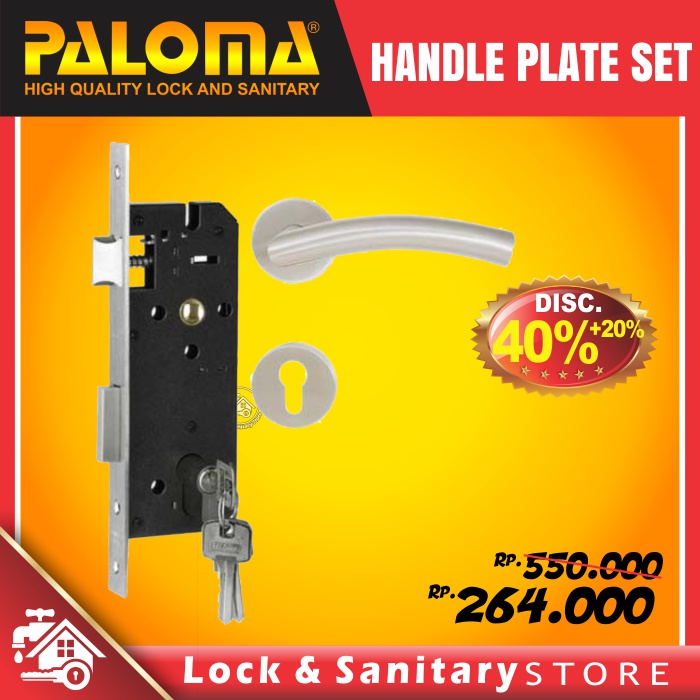 Jual Handle Set Kunci PALOMA LRP 402 Handle Mortise Cylinder Lock ...