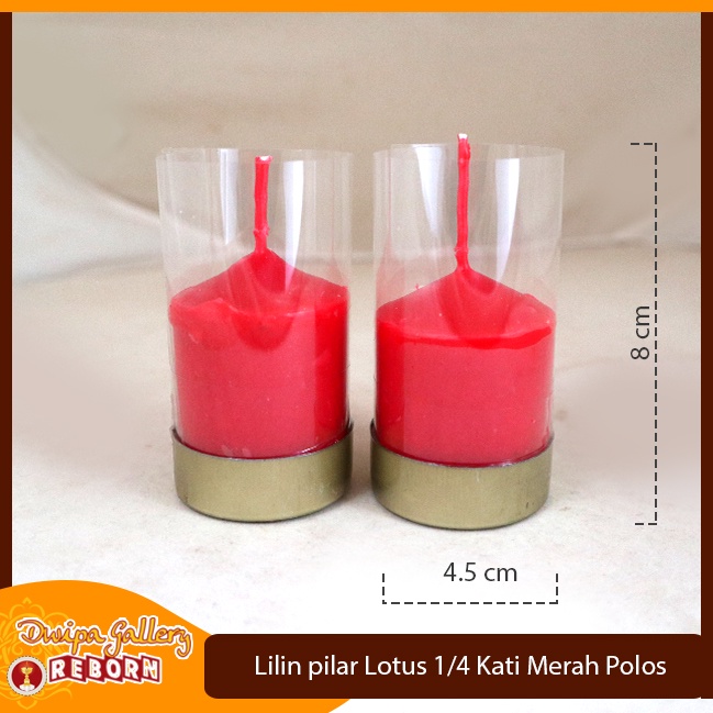 Jual Lilin Sembahyang Merah Polos Puja Altar Pilar 1/4 Kati Panjang ...