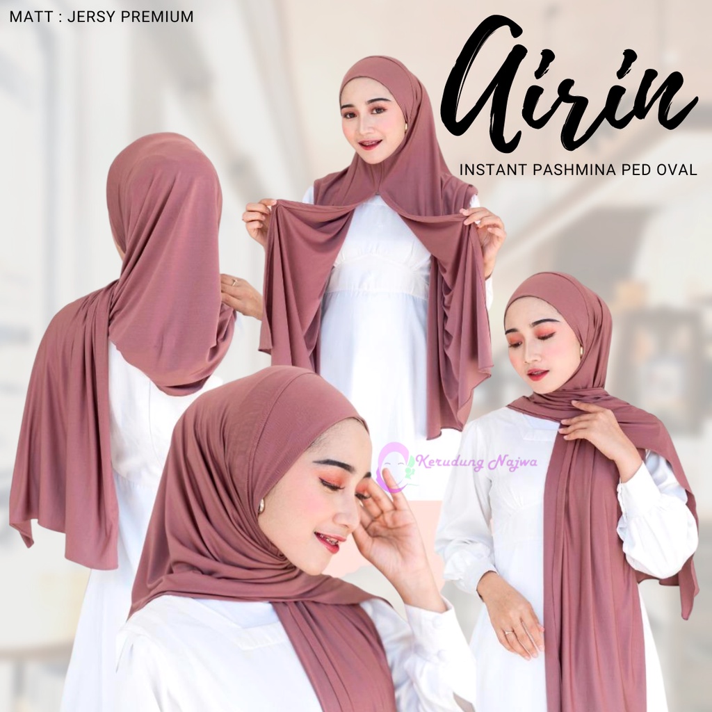 Jual HIJAB JILBAB PASHMINA INSTANT OVAL AIRIN PAD MALAY JERSEY KOREAN ...