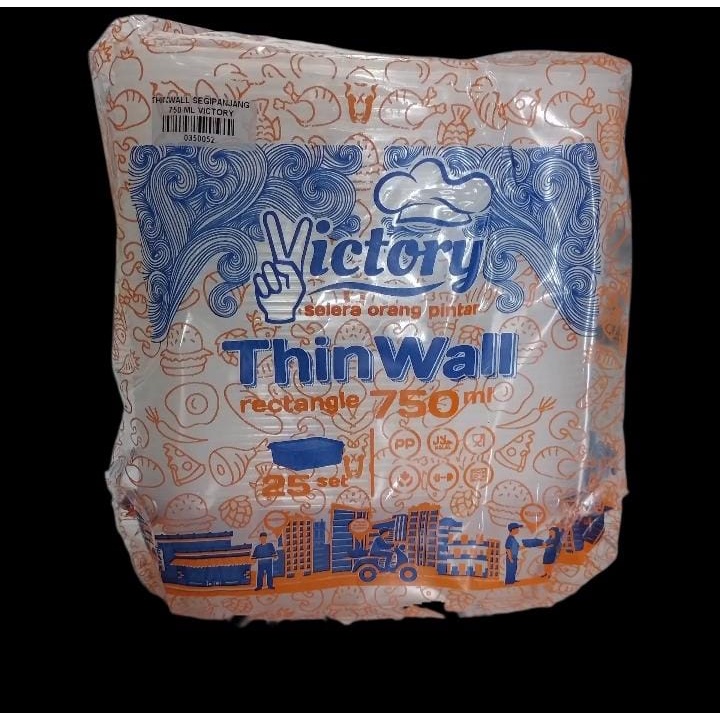 Jual Thinwall/Tinwall Segi Panjang/Rectangle 750 ml Victory Isi 25 Pcs ...