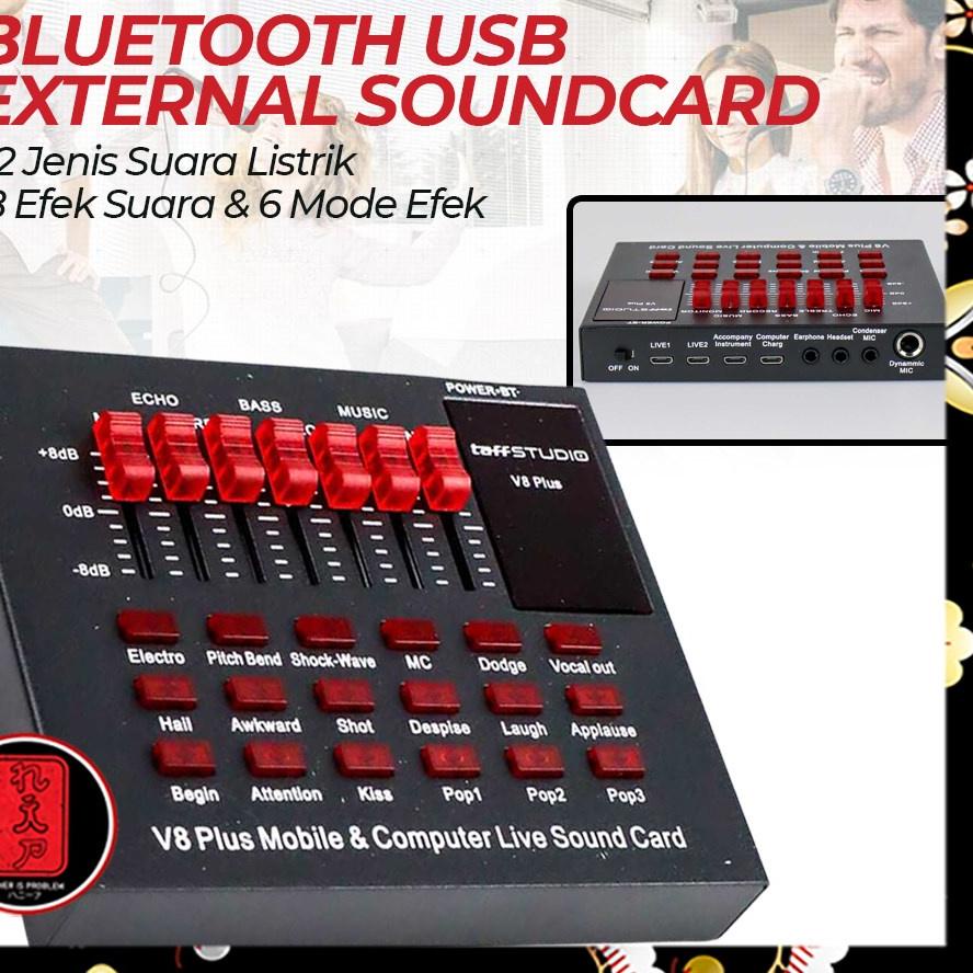 Jual Soundcard V8 Plus Bluetooth Live Mixer Broadcast Audio USB ...