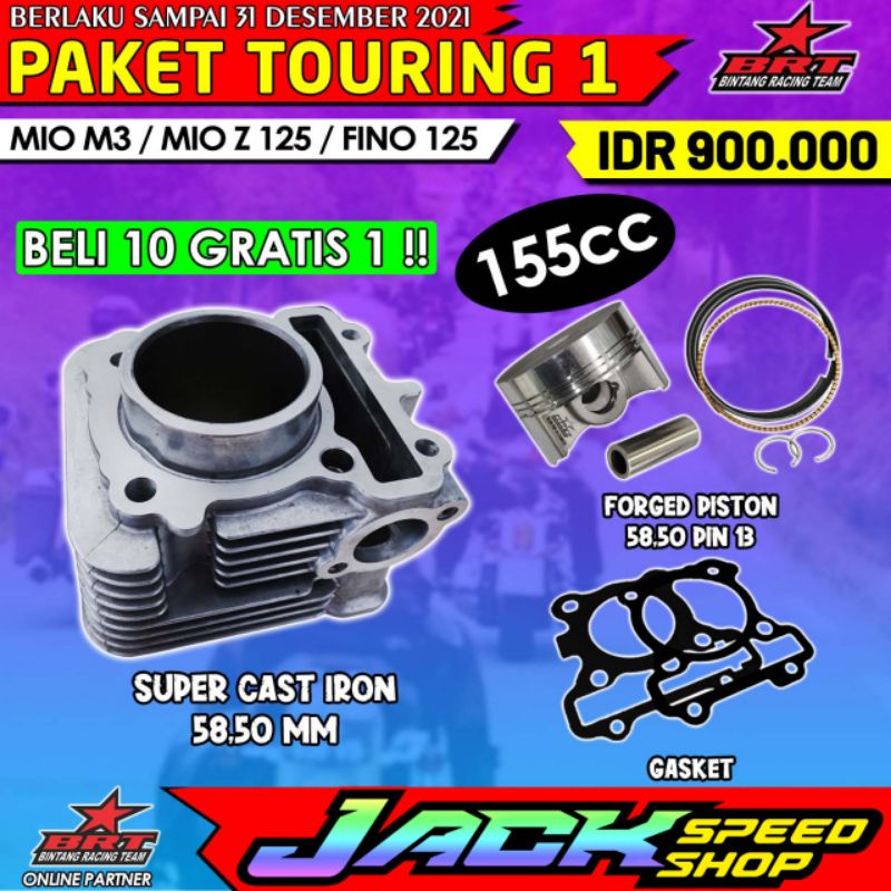 Jual BLOK PISTON BRT MIO M3 Z S SOUL GT FINO XRIDE 125 FAZZIO GEAR 58,5mm SILINDER CYLINDER ...