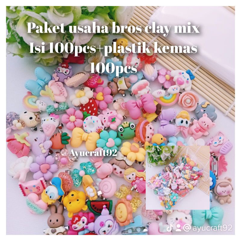Jual Bros clay paket usaha isi 100pcs(free plastik kemas 100pcs ...