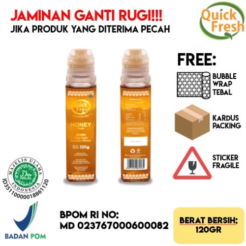 Jual Quick Fresh Honey / Madu Murni Asli 120gr (With Flip Bottle ...