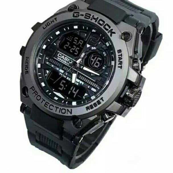 Jual REKOMENDASI Jam Tangan Pria Kepala Besi GST-8600 Double Time Strap ...
