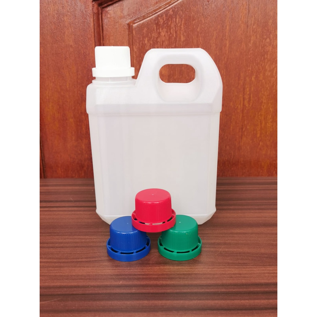 Jual Jerigen Jrigen jerrycan PUTIH NATURAL 1L 1 L liter kotak Pendek ...