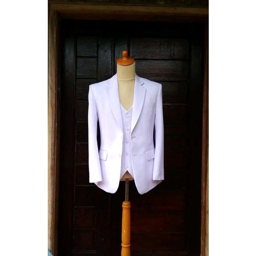 Jual jas putih/balzer/jas wedding /jas seragam/jas kantor | Shopee ...