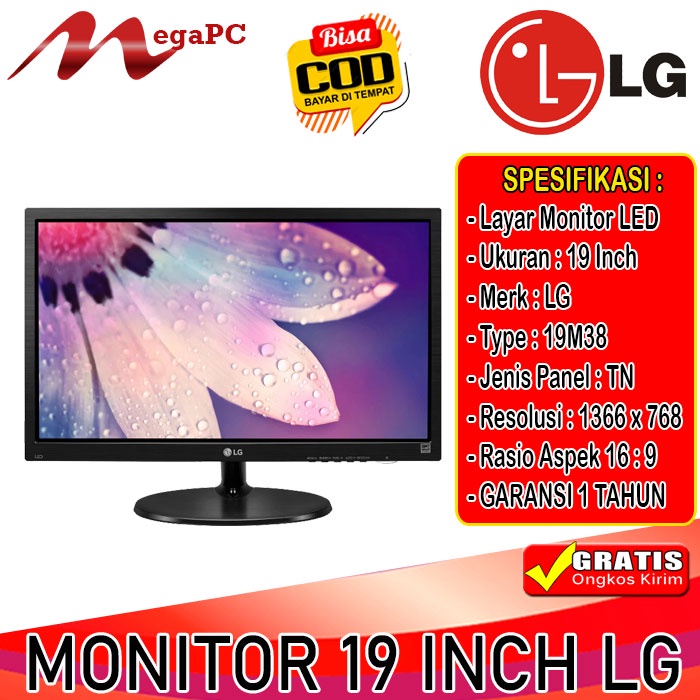 Jual Layar Monitor LED LG 19" / 19 Inch 19M38A | Shopee Indonesia