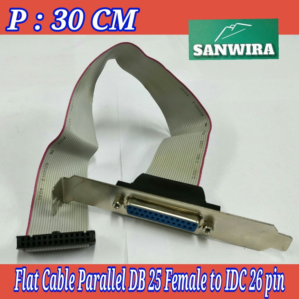 Jual Tambahan Parallel port bracket DB 25 Female to IDC 26 pin Female ...