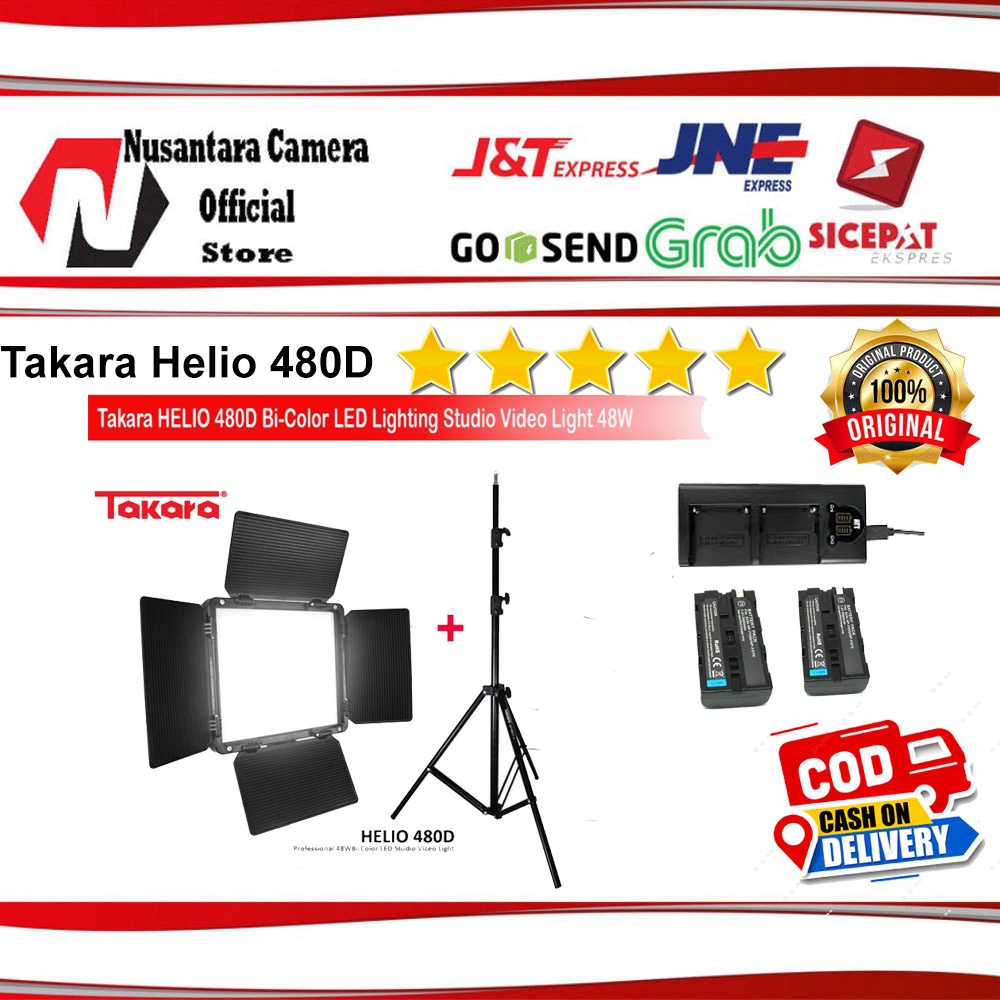 Jual Takara HELIO 480D Bi-Color LED Lighting Studio Video Light 48W GVM ...
