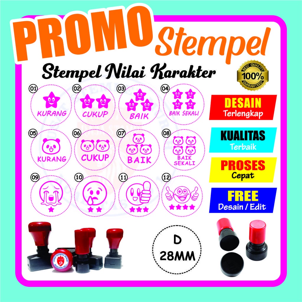 Jual Stempel Nilai Karakter TK / PAUD / SD murah berkualitas | Shopee ...