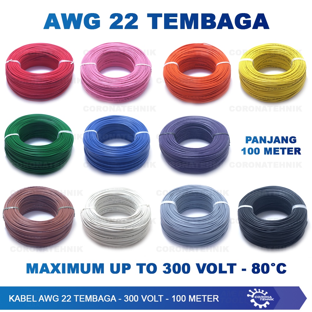 Jual 300 Volt - 100 Meter - Kabel AWG 22 Tembaga | Shopee Indonesia