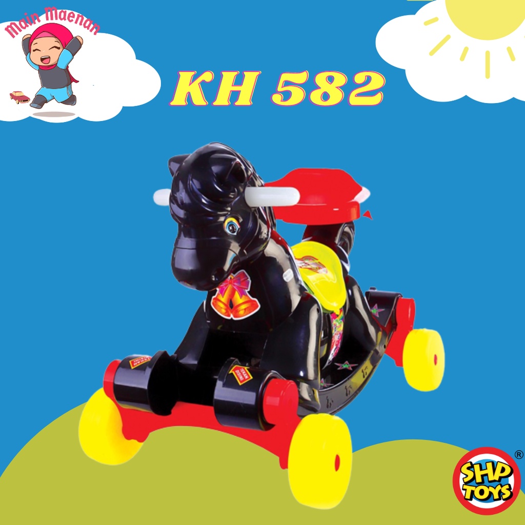 Jual Mainan Anak Maenan Kuda-Kudaan Hitam KH 582 | Shopee Indonesia