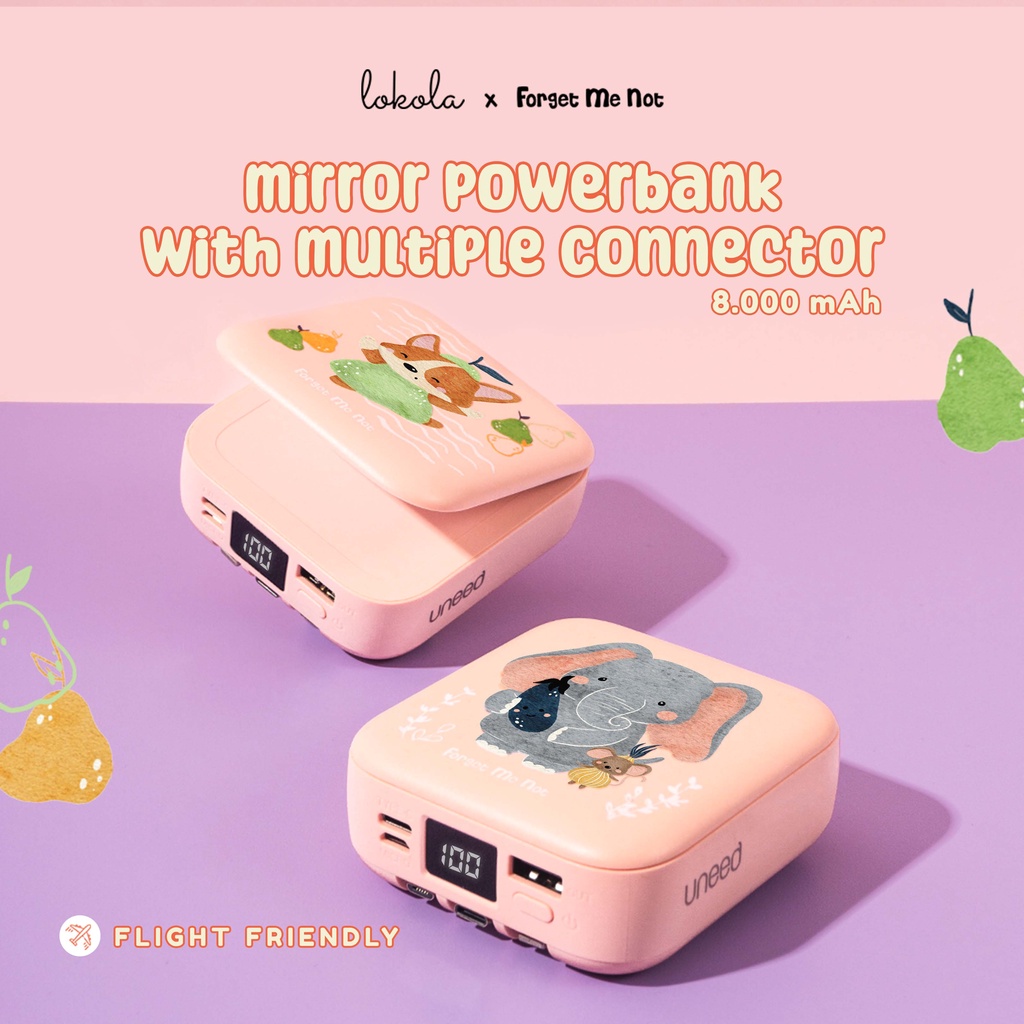 Jual Mirror Powerbank 8.000mAh Lokola by Uneed x Forget Me Not | Shopee Indonesia