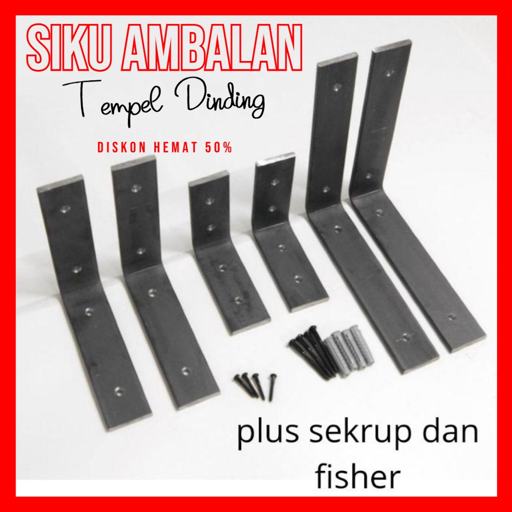 Jual SIku Besi Ambalan / Siku Rak Dinding / Siku Papan / Siku Plat Besi ...