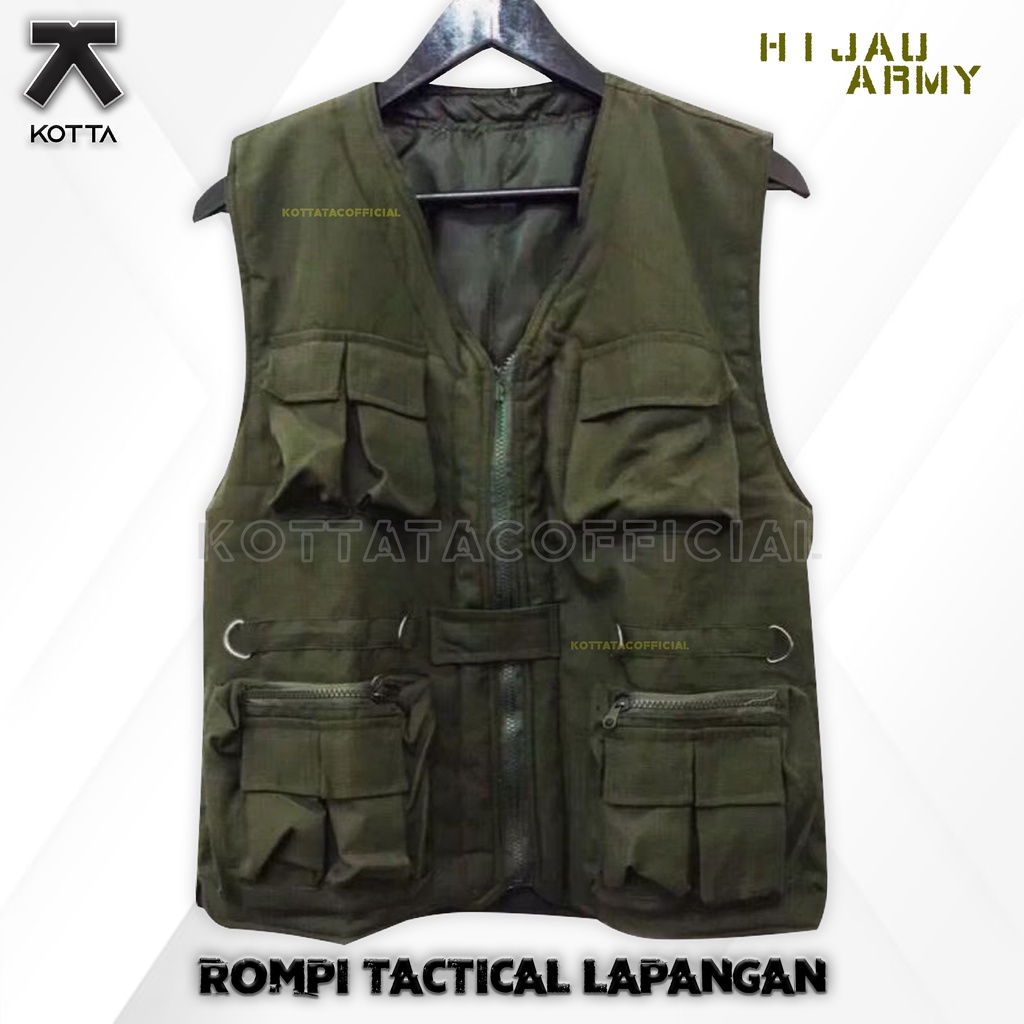 Jual ROMPI LAPANGAN HIJAU ARMY - ROMPI OUTDOOR HIJAU - ROMPI VEST CARGO ...