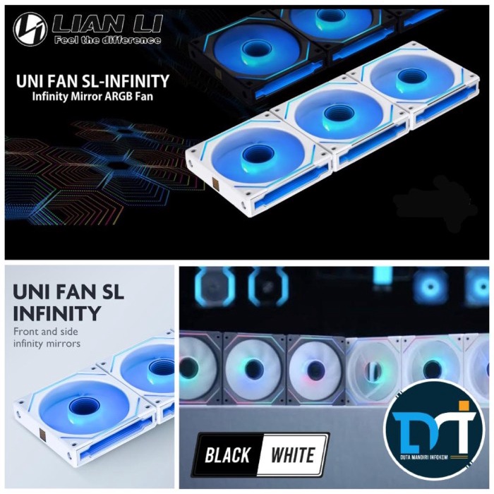 Jual Terlaris Lian Li Uni Fan Sl120 Infinity Black I White - 3Pcs 120Mm ...