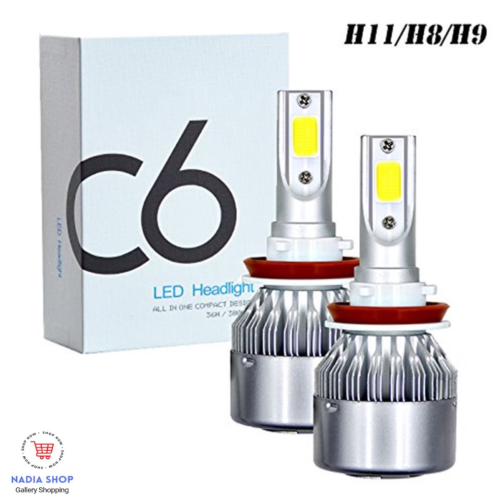 Jual Lampu LED Mobil Headlight 2 pcs Lampu Utama Mobil LED COB Super ...