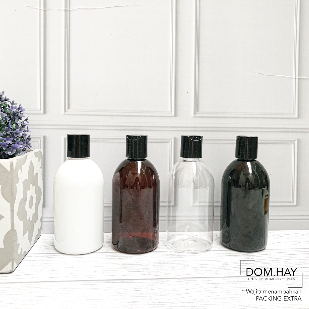 Jual 250ml Oval Presstop Hitam Plastik PET Lotion Handsoap Hand ...