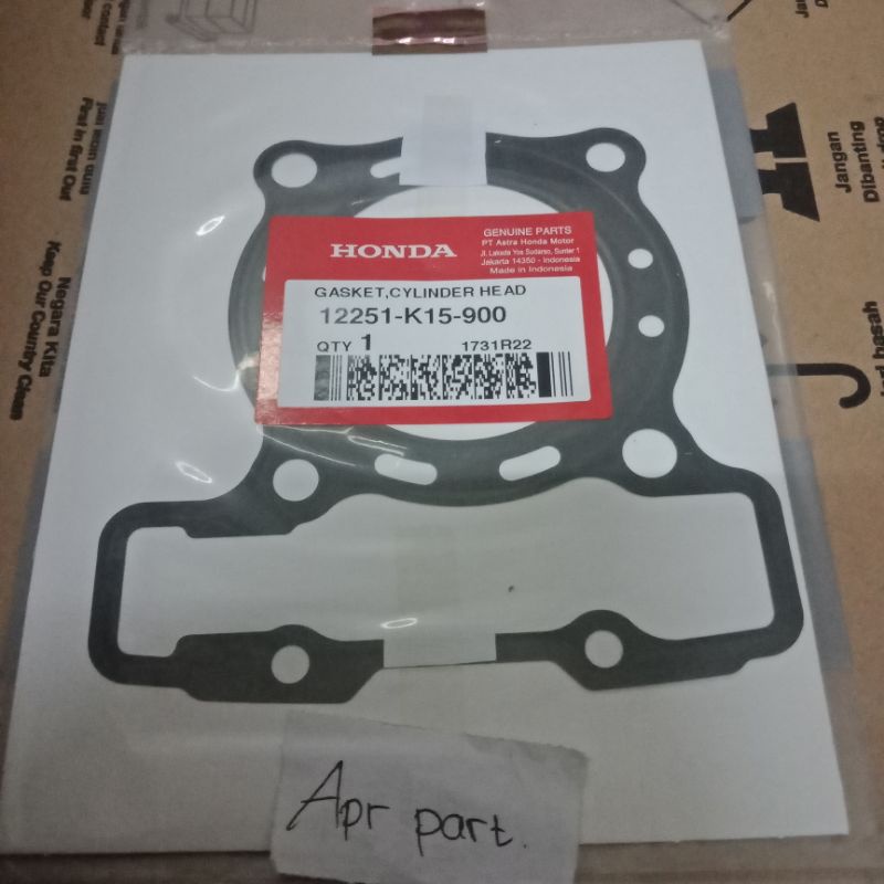 Jual Gasket Cylinder Paking Perpak Pack Pak Chtp Kop Cylinder Head CB 150 Old Ori Ahm ...