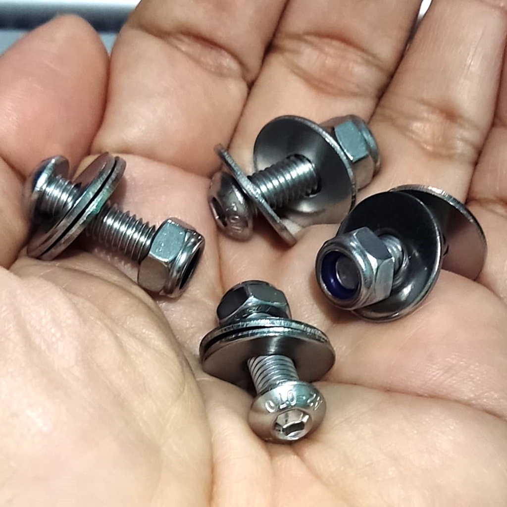 Jual Paket Mur Baut Plat Nomor Stainless Steel Grade 304 Baja Tahan ...
