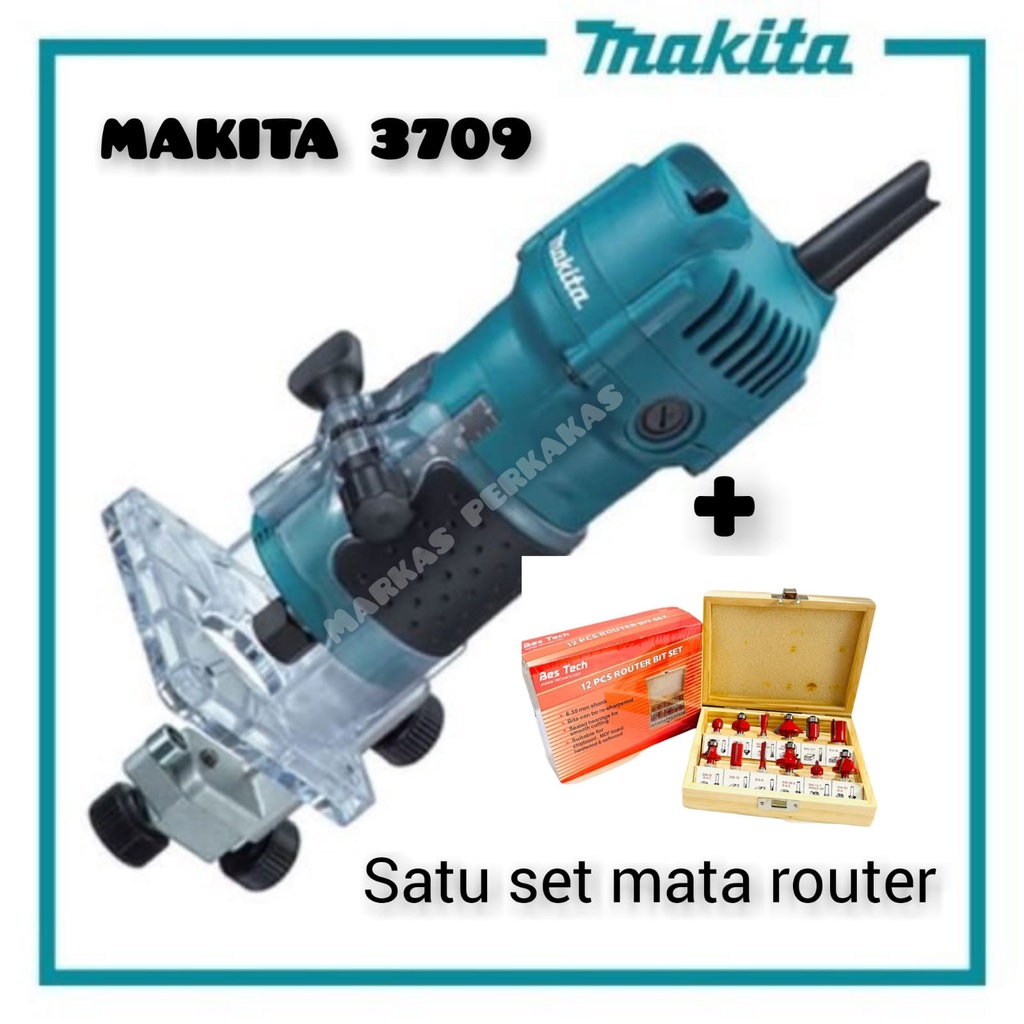 Jual PAKET MAKITA Mesin Profil Kayu 3709 - Router Trimmer 3709 MAKITA ...