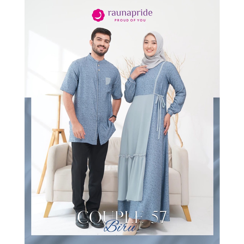 Jual Gamis couple rauna rgd rkk 57 Biru / baju muslim / dress muslim ...