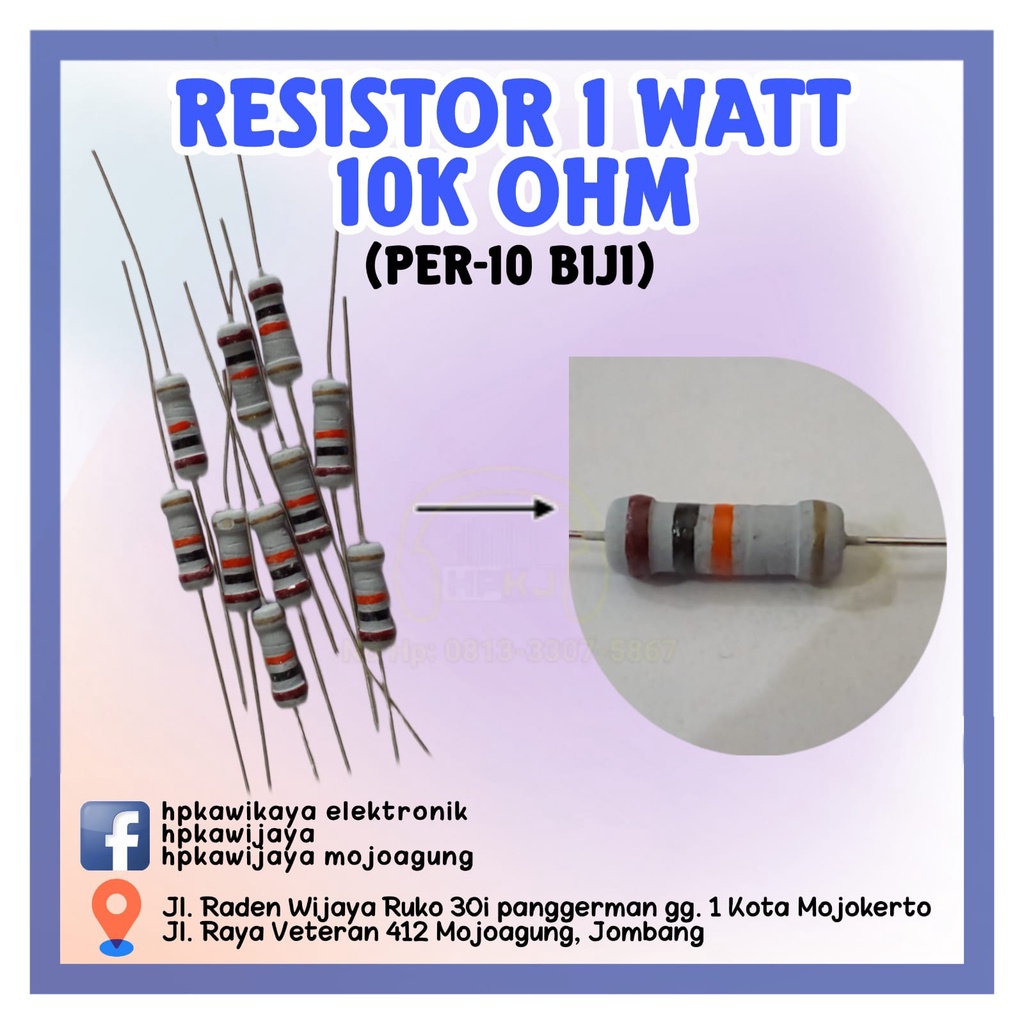 Jual ( 10PCS ) RESISTOR 1 WATT 10K OHM 1watt 10k ohm R 1 watt 10kohm | Shopee Indonesia