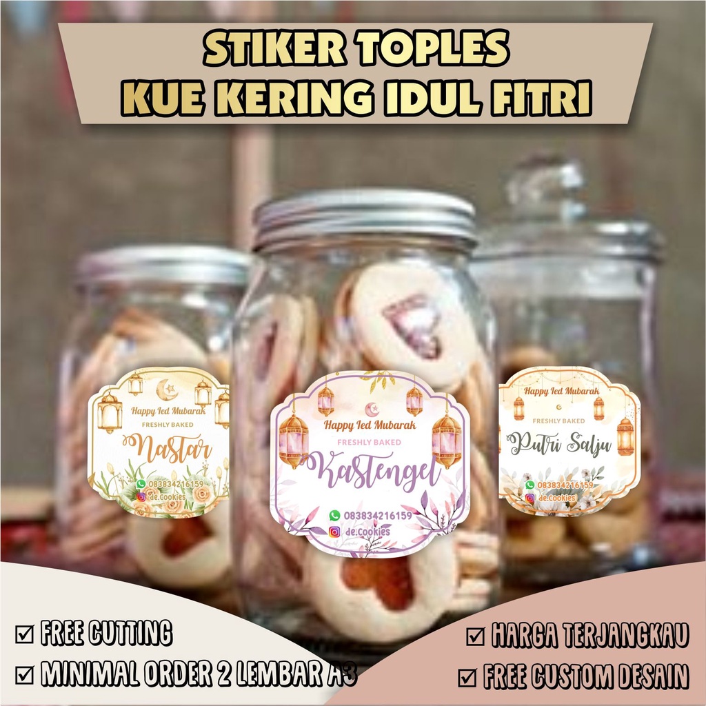 Jual CETAK STIKER TOPLES KUE EDISI IDUL FITRI | LABEL IDUL FITRI ...