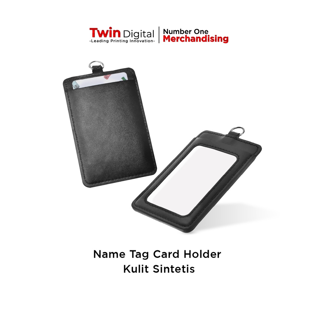 Jual Twindigital Name Tag Card Holder Kulit Sintetis Tempat Member Card ...