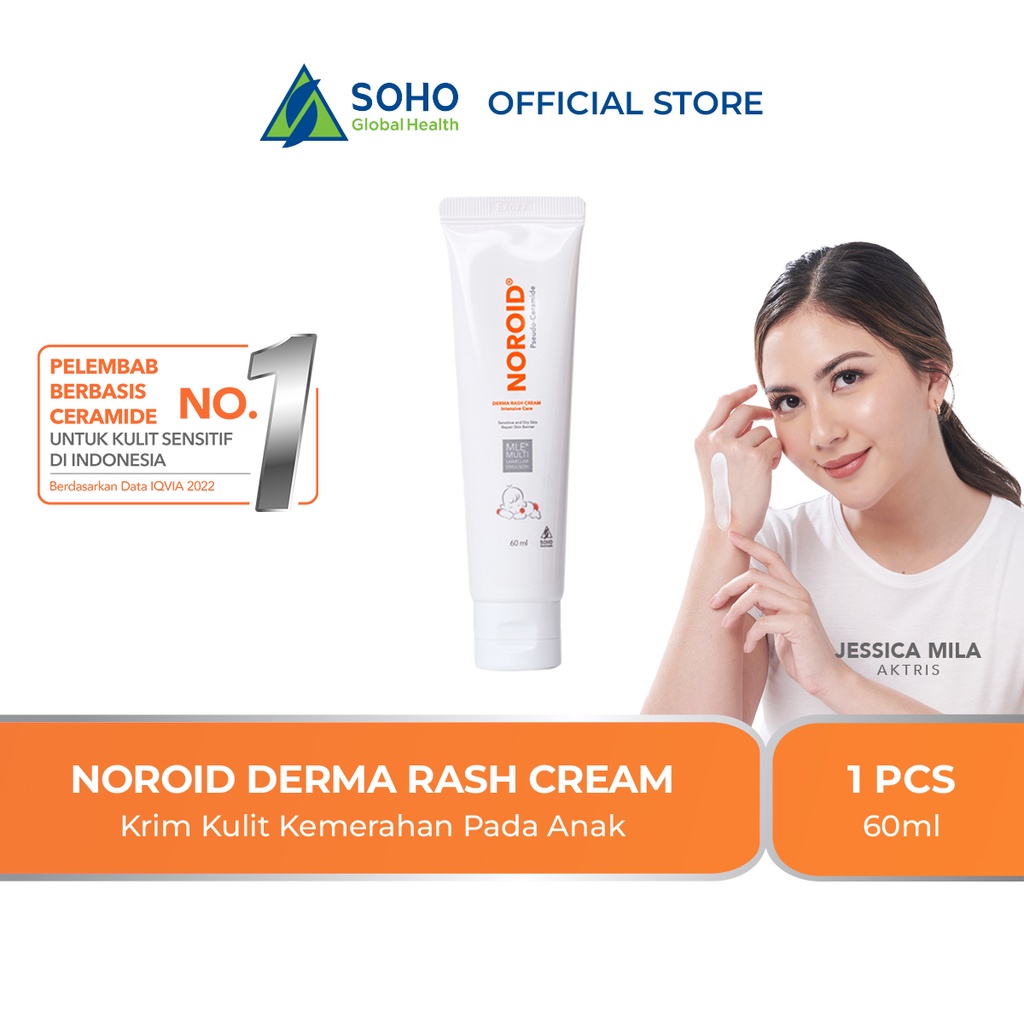 Jual Noroid Derma Rash Cream Pelembab Kulit Anak/Atasi Kulit Kering ...