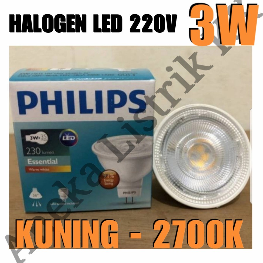 Jual PHILIPS HALOGEN LED 3W 220V KUNING MR16 2700K HALLOGEN MR 16 3 W WATT | Shopee Indonesia